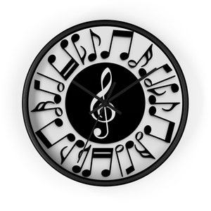 MUSIC Clock, Musical Notes Clock, Gift for Music Teacher and Musician ...