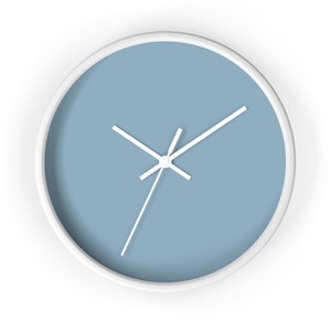 Dusky Blue Wall Clock, Pastel Carolina Blue Wall Decor, Minimalist ...
