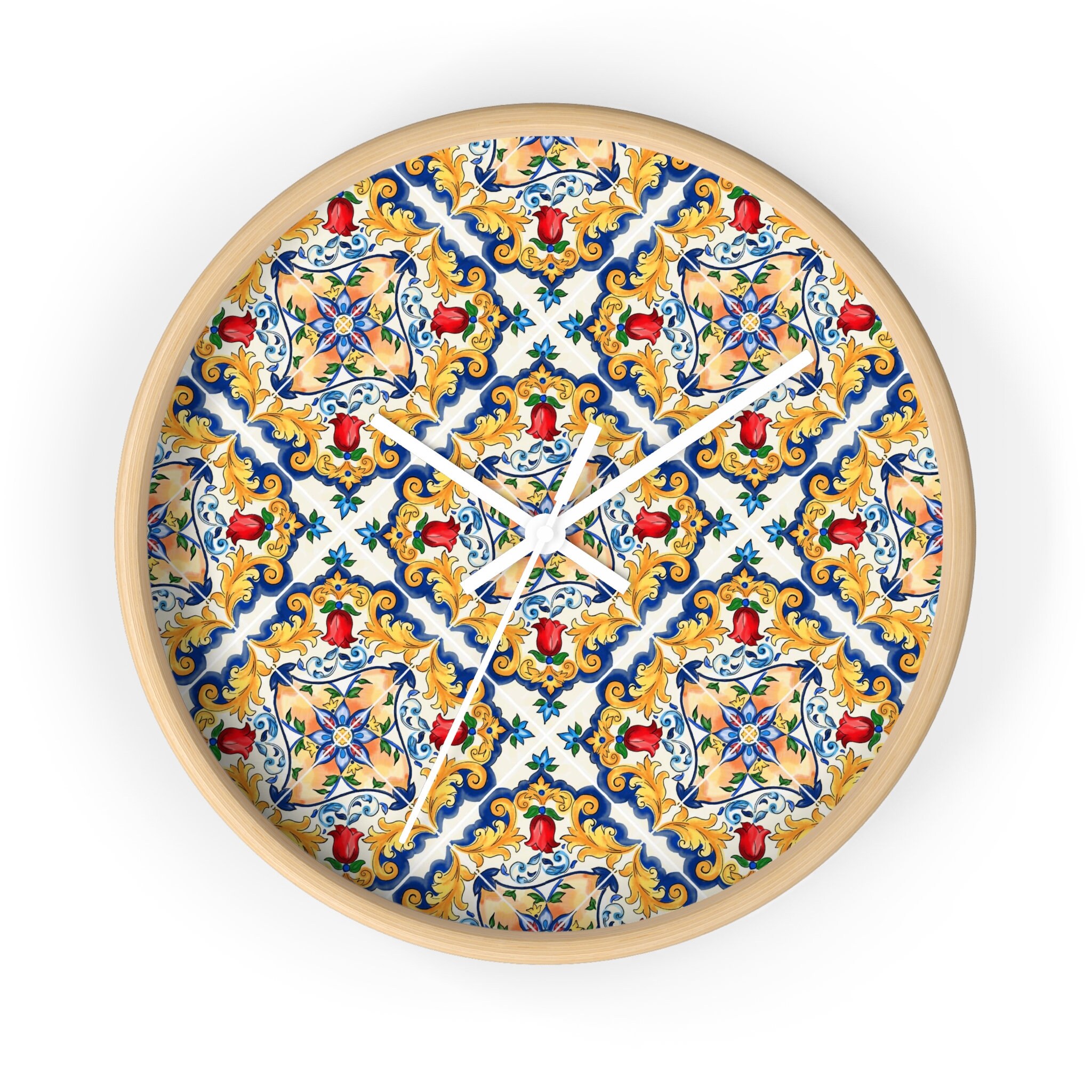 Mediterranean Themed Wall Clock, Italy Wall Clock, Amalfi Coast, Round ...