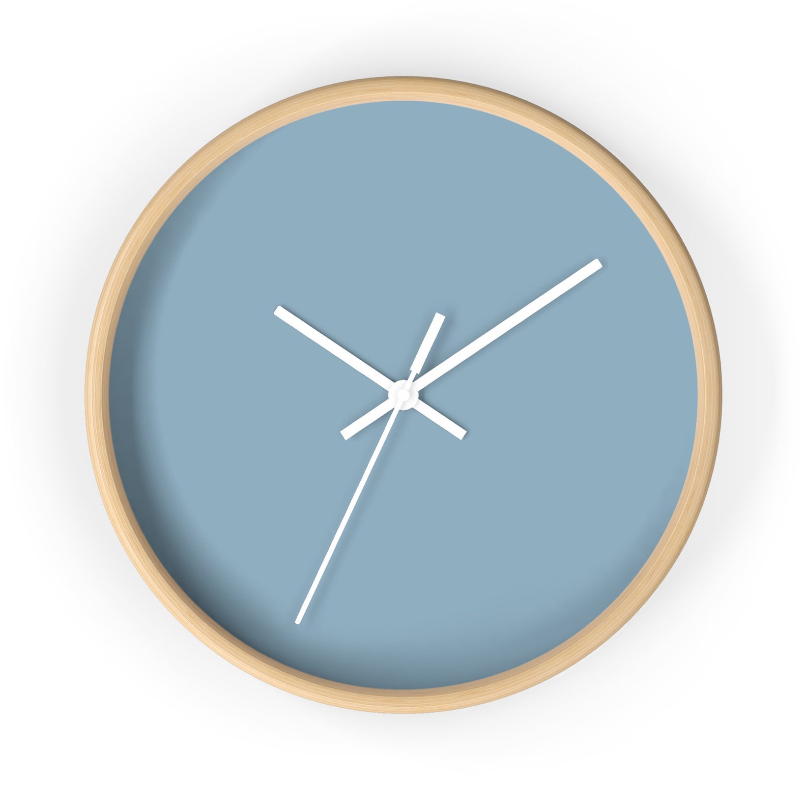 Dusky Blue Wall Clock, Pastel Carolina Blue Wall Decor, Minimalist ...