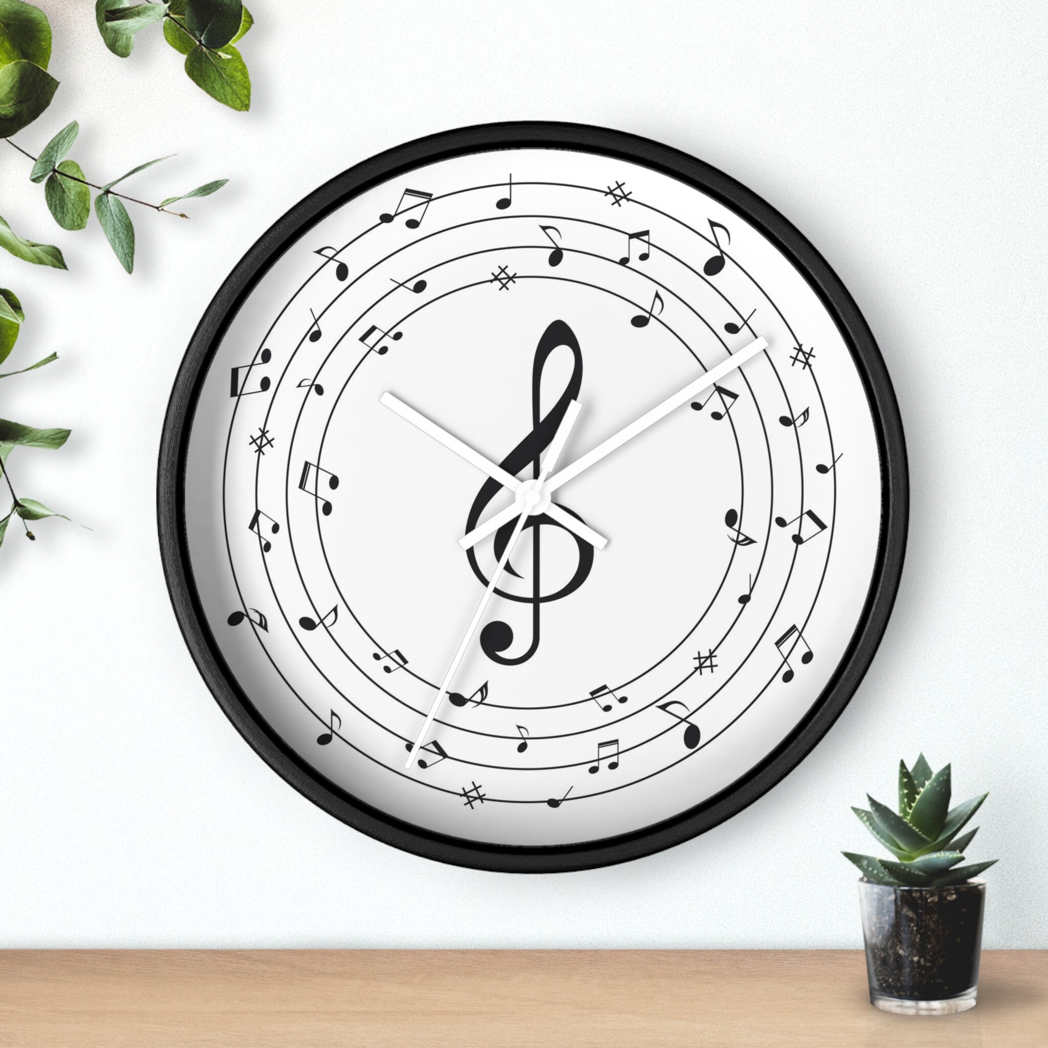 MUSIC Notes Wall Clock Musical Notes Clock Gift for Music - Etsy