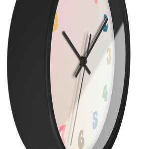 Colorful Wall Clock, Pastel Rainbow Clock, Personalized Scandinavian ...