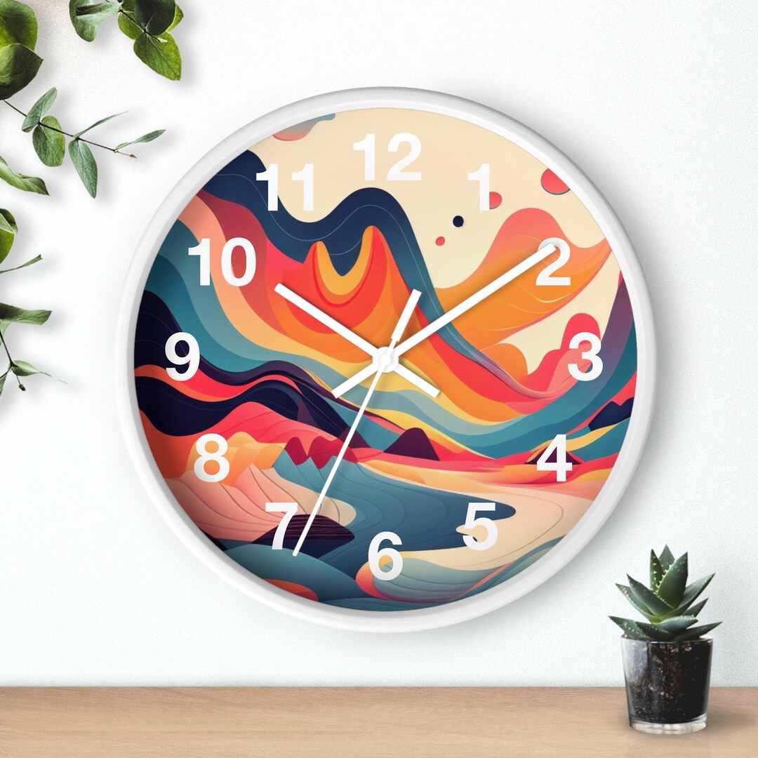 Clock, Colorful Wall Clock, Art Design, Decoration Clock, Living Room ...