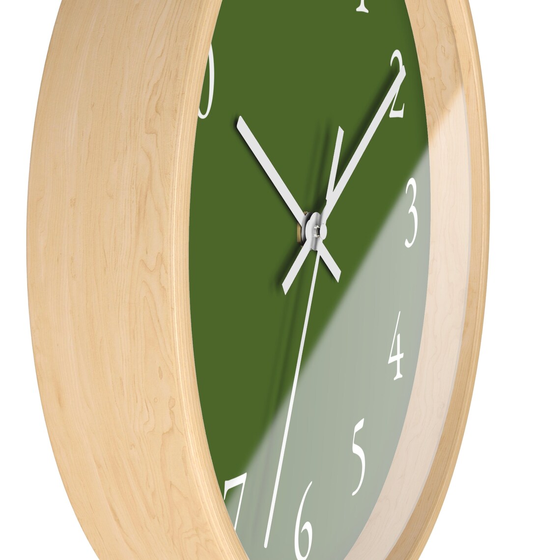Simple Olive Green Wall Clock, North Sea Green Earth Tone Wall Clock ...
