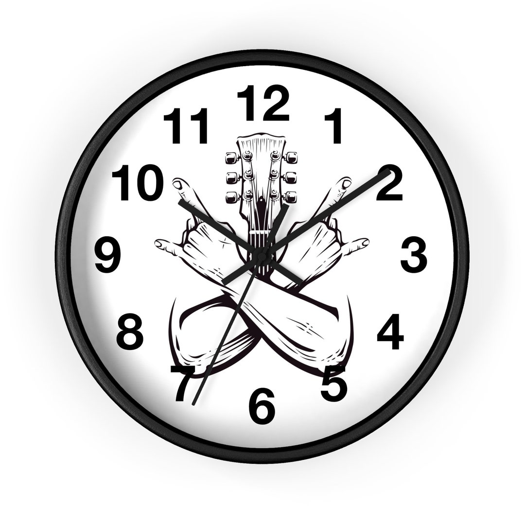 Rock Band Themed Wall Clock, Gift Set Idea for Retro Rock Music Lovers ...