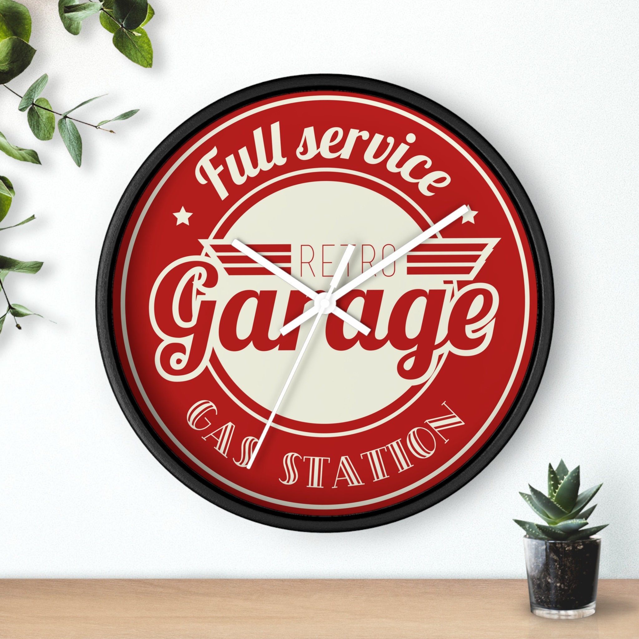 Old School Garage Wall Clock, Vintage Style Garage Décor Clock ...
