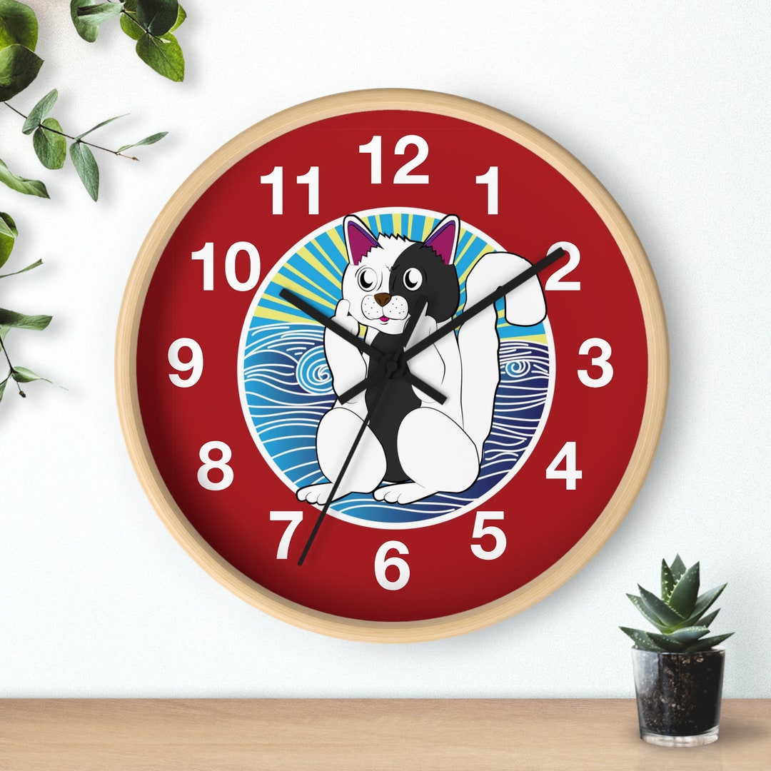 Retro Cat Wall Clock, Atomic Cat 50’s Decor, Mid Century Style Living ...