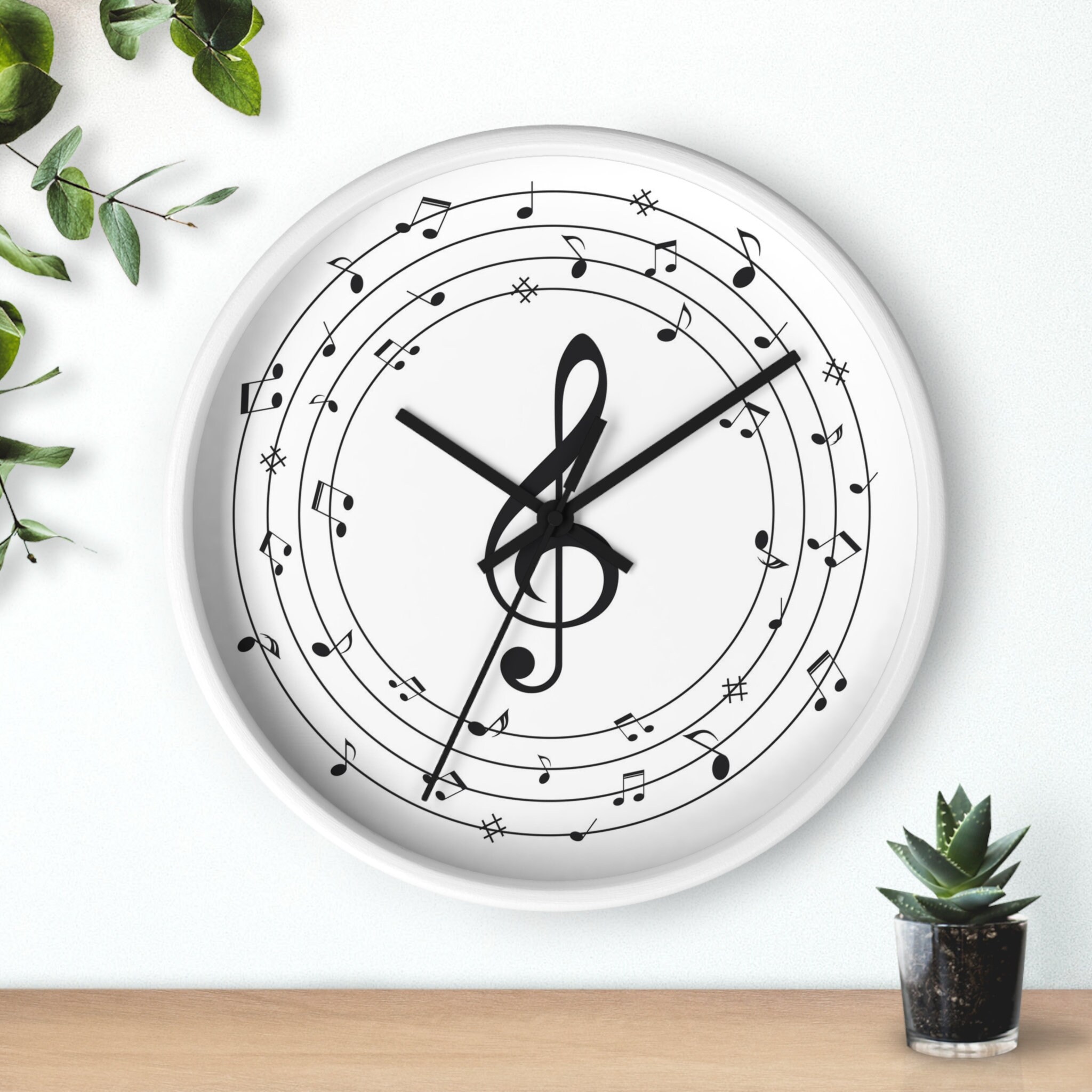 MUSIC Notes Wall Clock Musical Notes Clock Gift for Music - Etsy