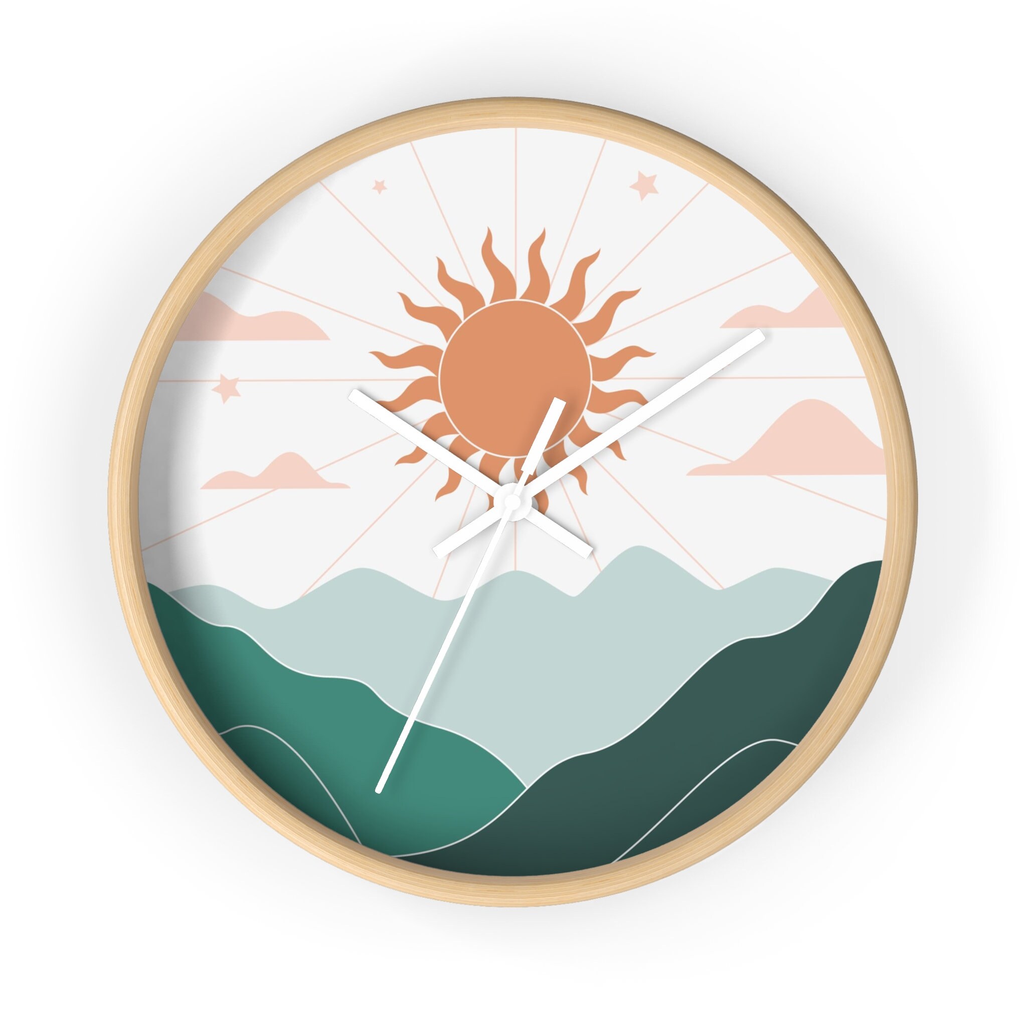 Contemporary Clock, Boho Wall Clock, Nursery Clock Minimalist Design ...