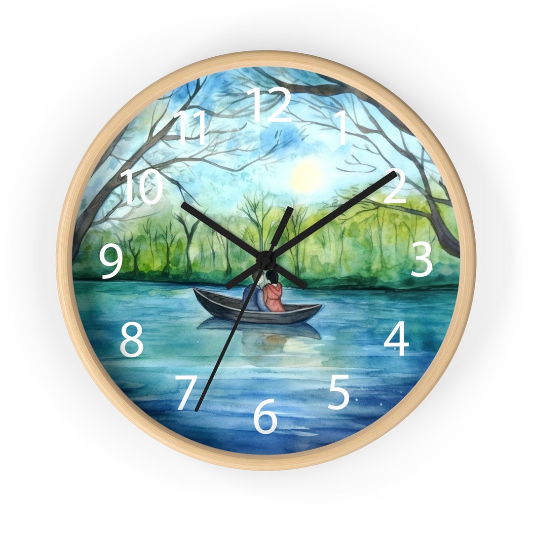 Nature Wall Clock, Farmhouse Clock, Minimalist Decor, Leaves Wall Clock ...