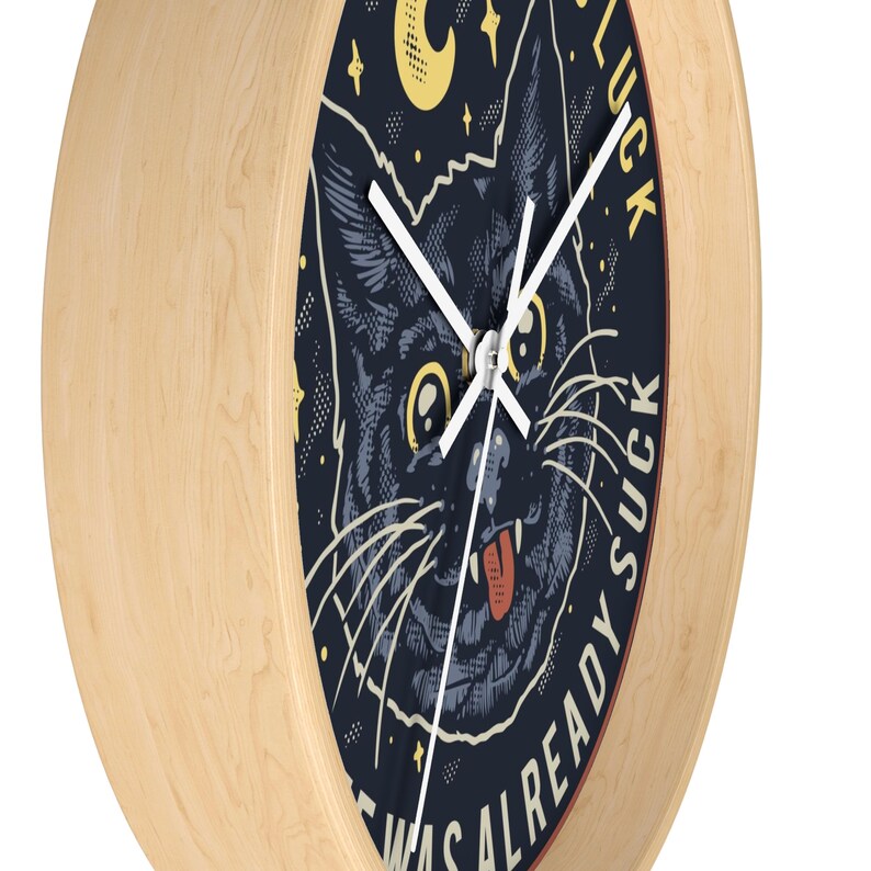 Retro Black Cat Wall Clock, Mid Century Style Atomic Cat 50’s Decor ...