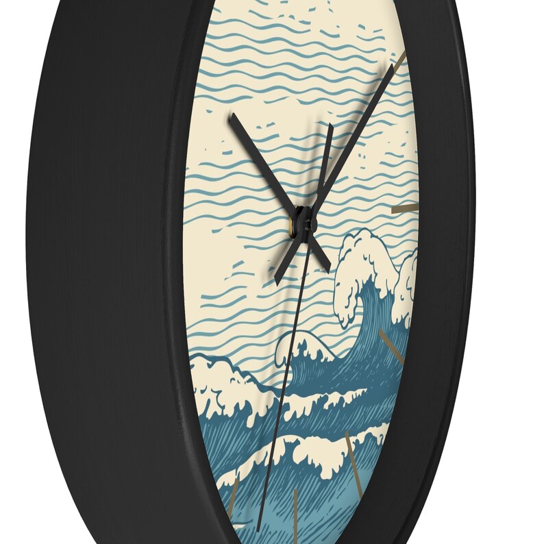Japanese Waves Clock, Wall Clock, Japanese Art Clock, Japanese Vintage ...