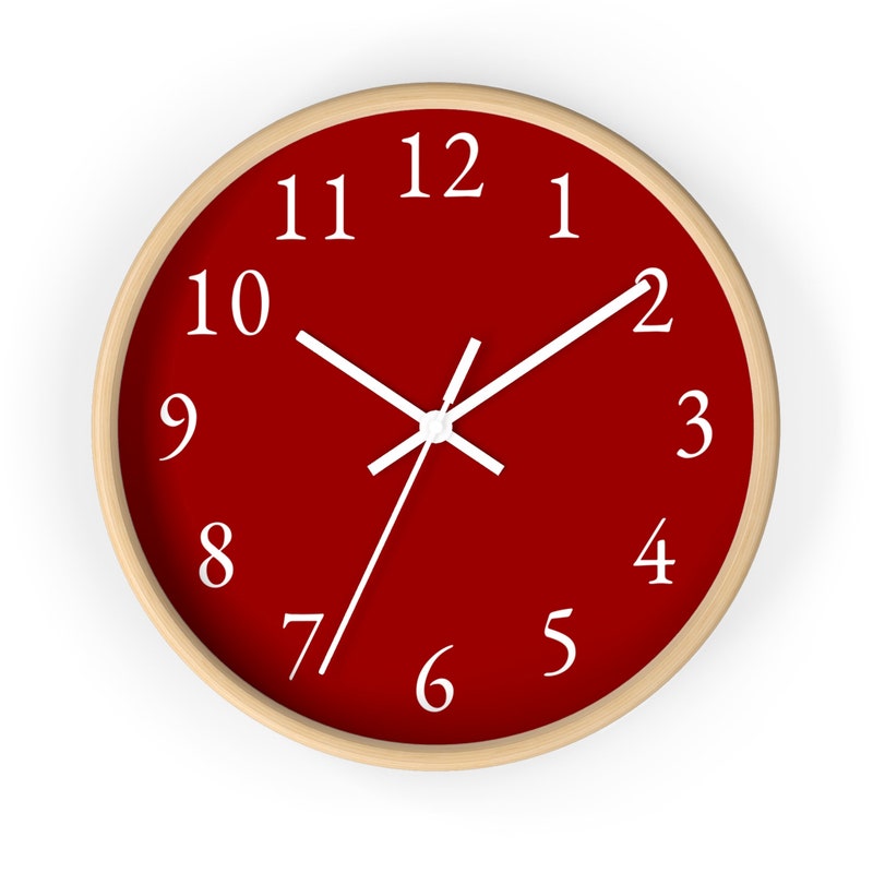 Red Wall Clock - Etsy