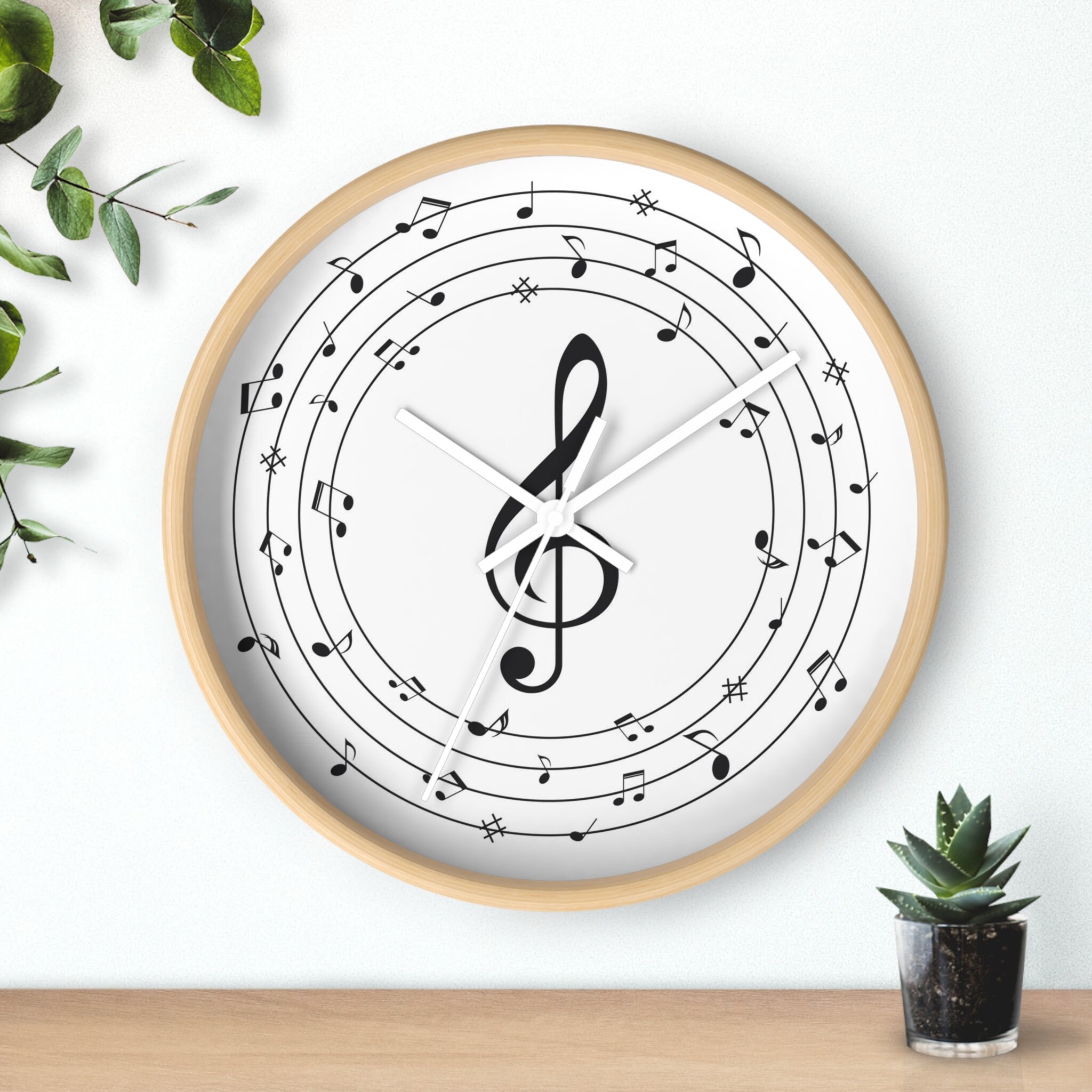 MUSIC Notes Wall Clock Musical Notes Clock Gift for Music - Etsy