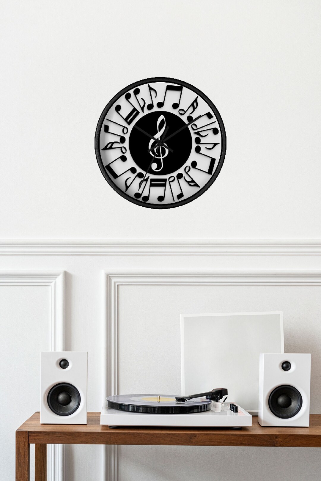 MUSIC Clock, Musical Notes Clock, Gift for Music Teacher and Musician ...