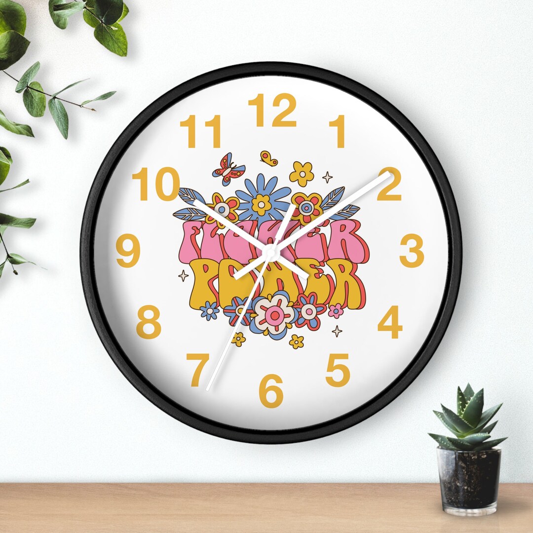 Retro Wall Clock, Groovy, Motivational, Bedroom Clock, Personalized ...