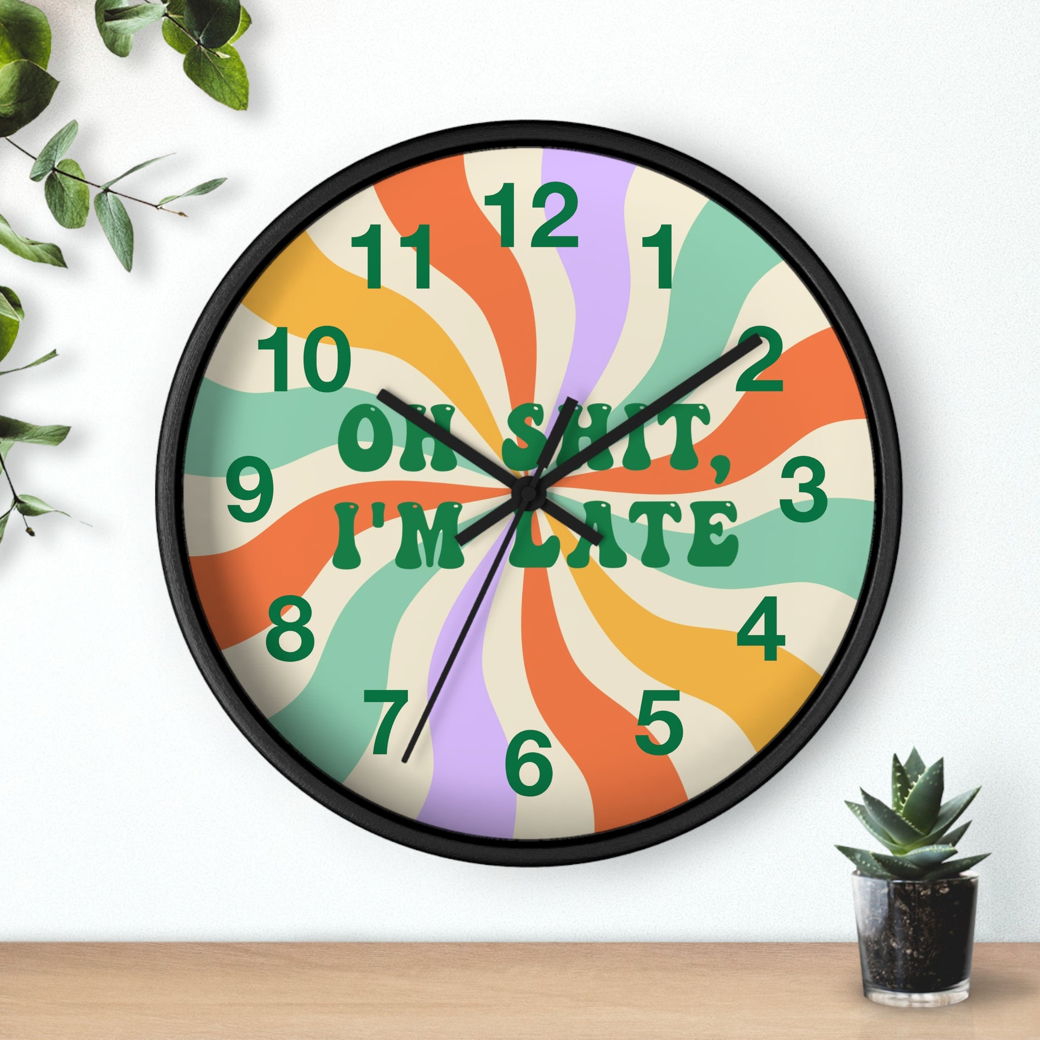 I'm Late Clock Mod Cute Wall Clock, Retro Colorful Wall Clock ...