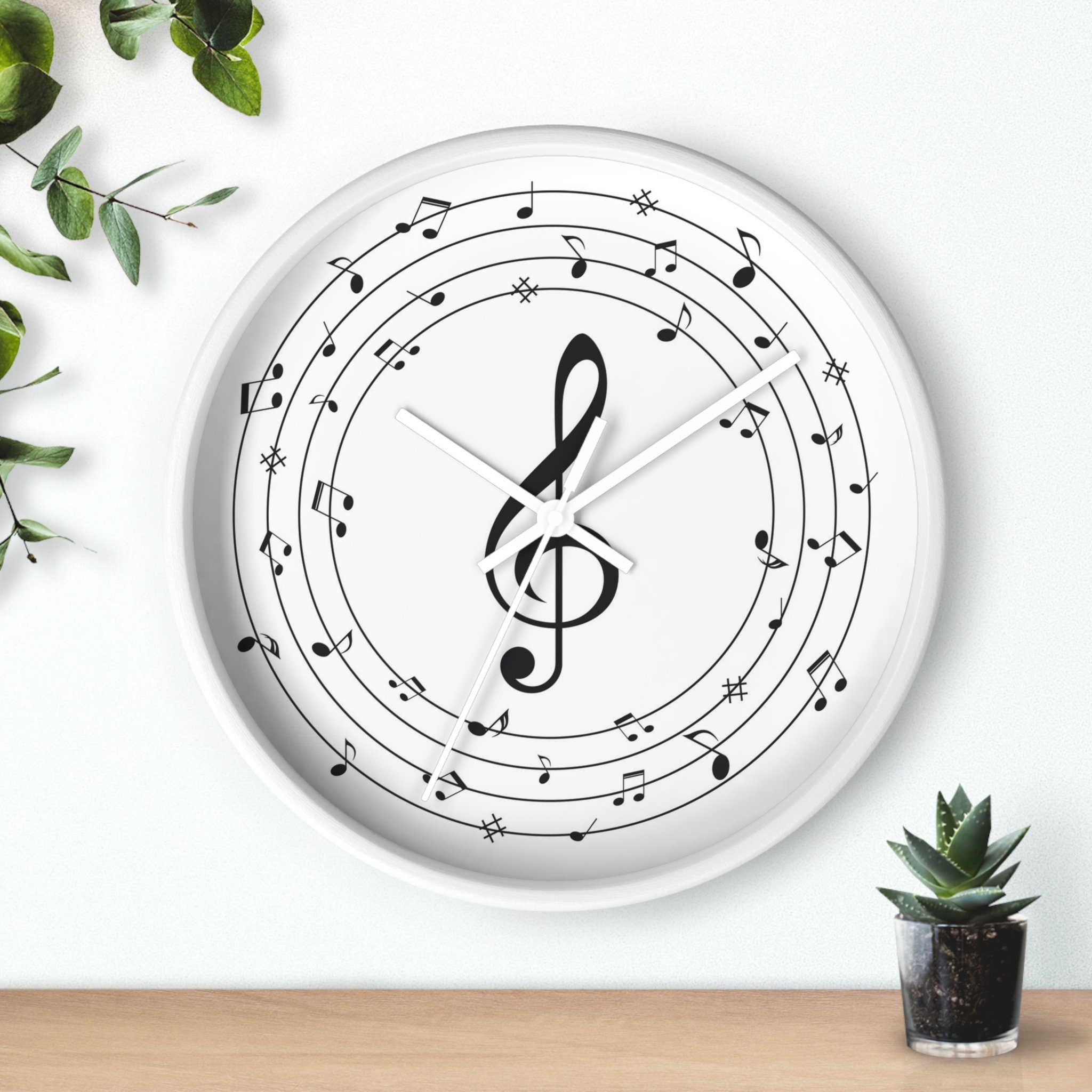 MUSIC Notes Wall Clock Musical Notes Clock Gift for Music - Etsy