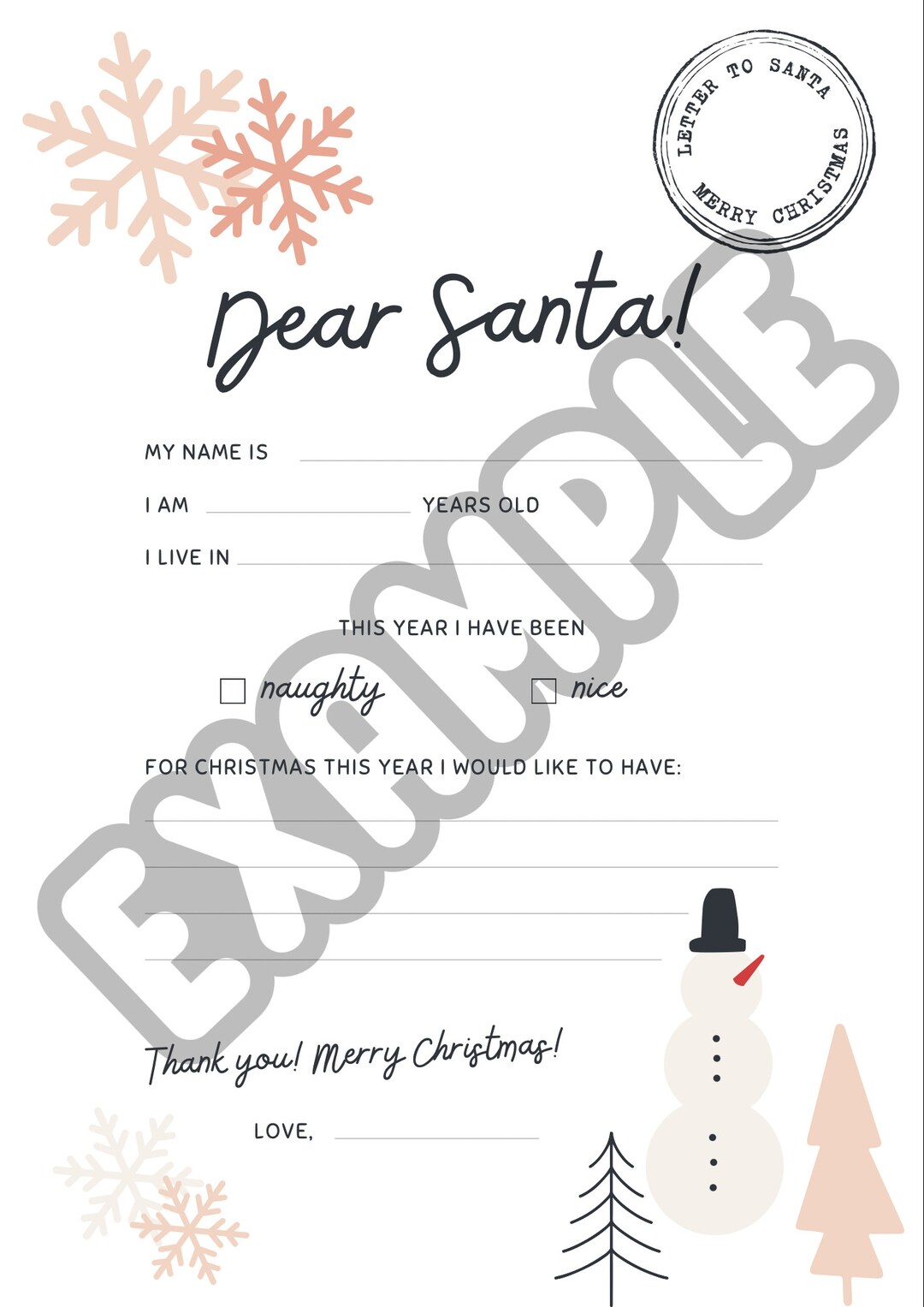 Santa Letter - Download - Etsy