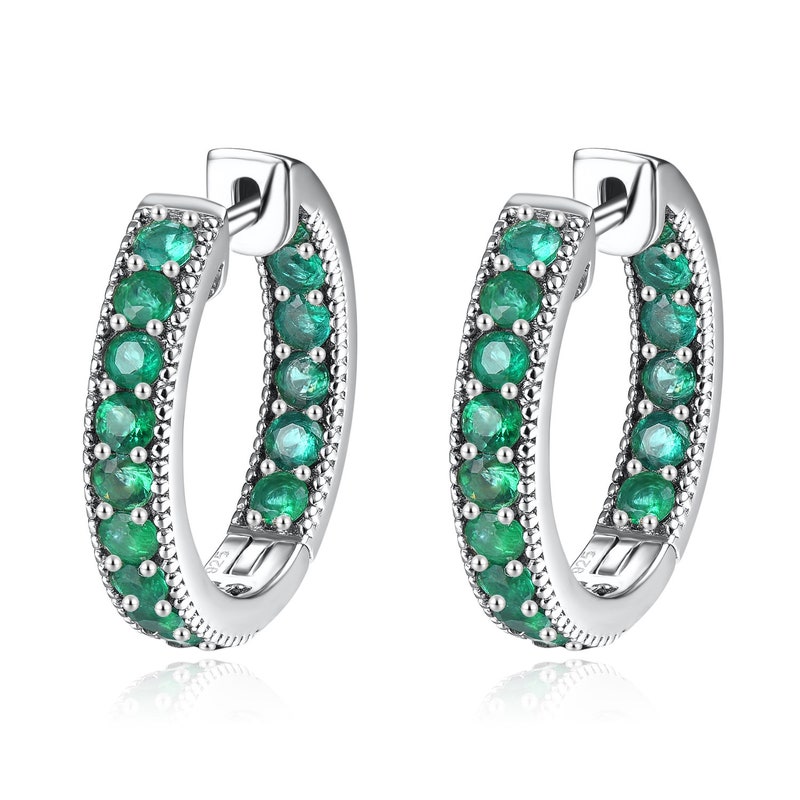 Green Hoop Earrings Star - Etsy