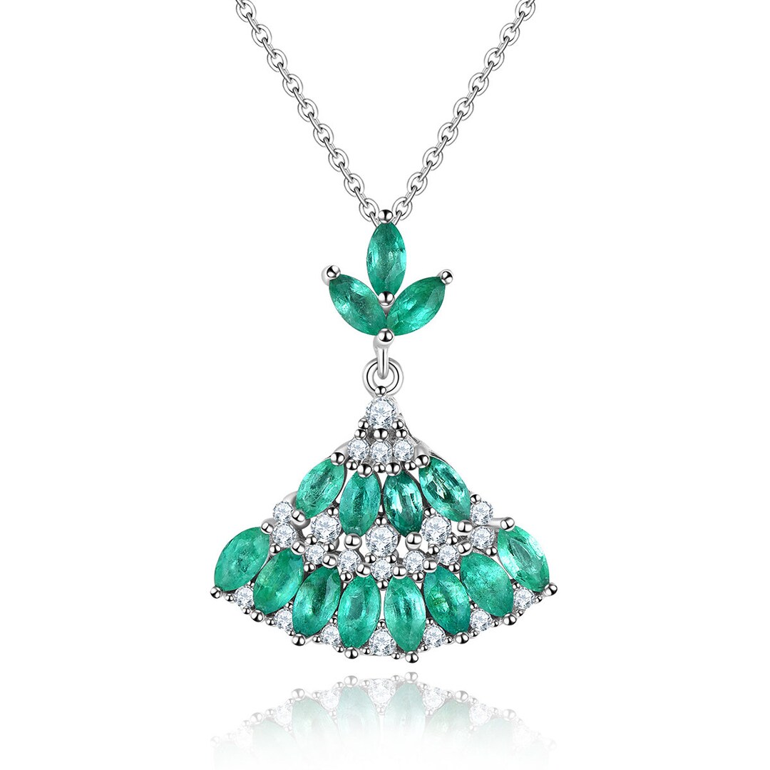 Emerald Pyramid Necklace: Sterling Silver May Birthstone - Etsy