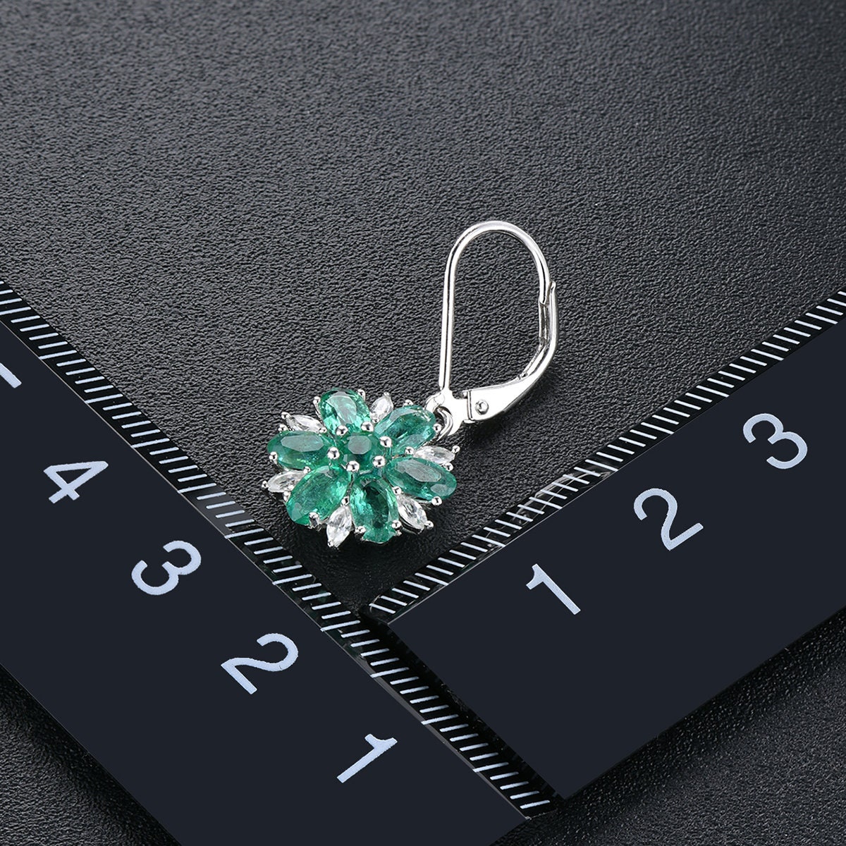 Green Flower Earrings, Natural Emerald Earrings, Emerald Drop Earrings ...