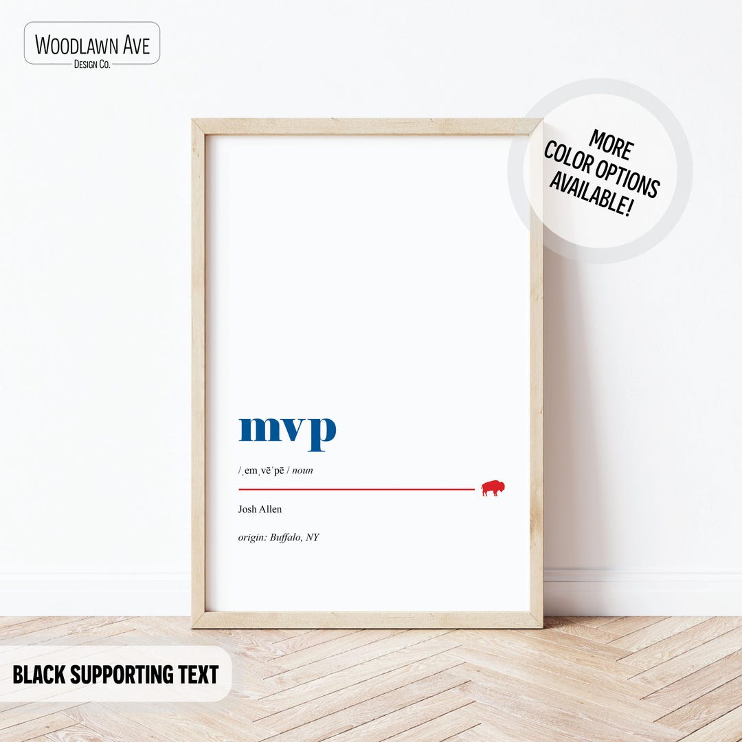 MVP Definition, Buffalo Bills Wall Art, Buffalo NY Decor, Go Bills ...