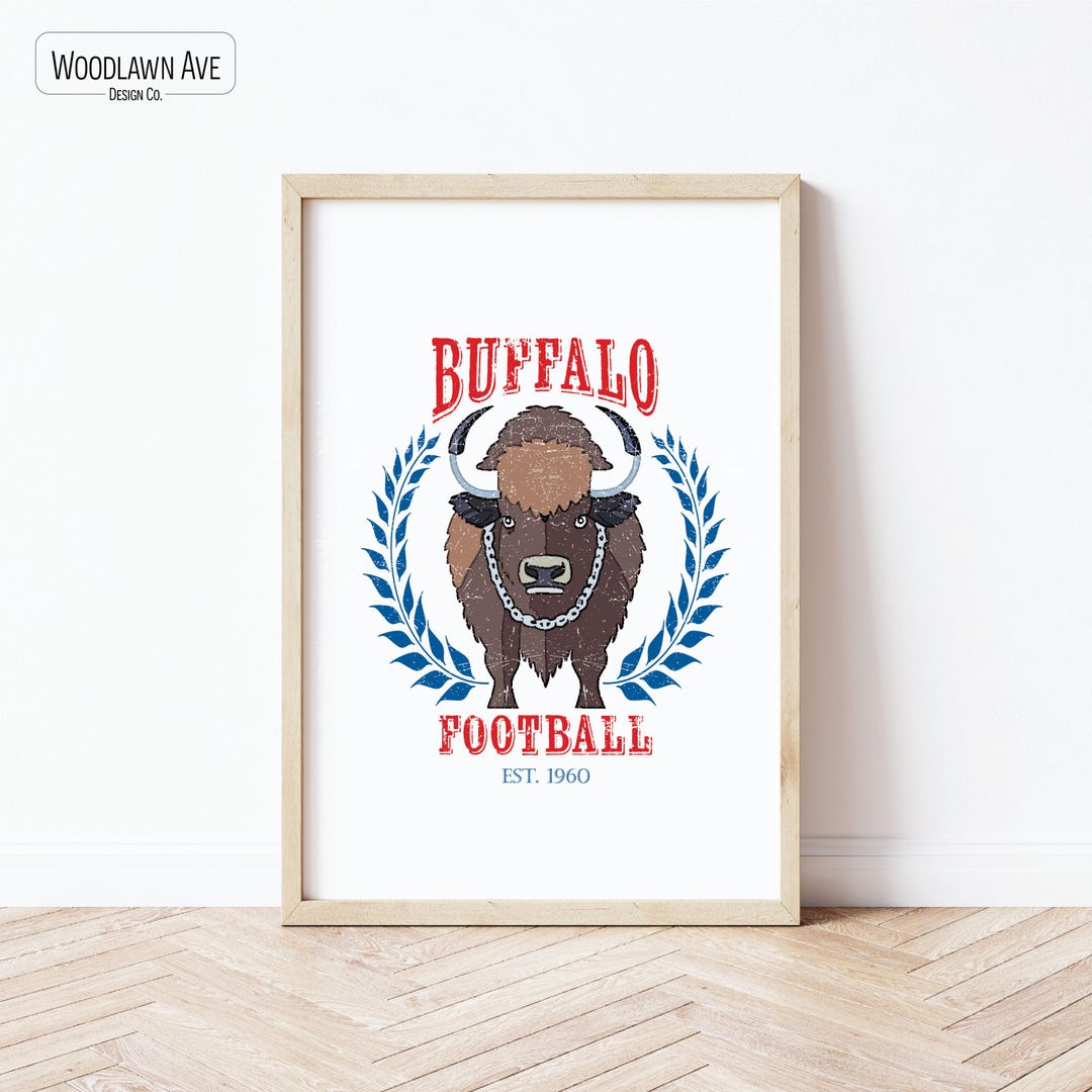 Vintage Style Buffalo Bills Football Poster, 90s, Buffalo Bills Wall ...