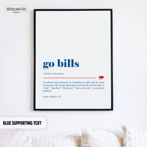 Go Bills Definition, Buffalo Bills Wall Art, Buffalo NY Decor, Go Bills ...