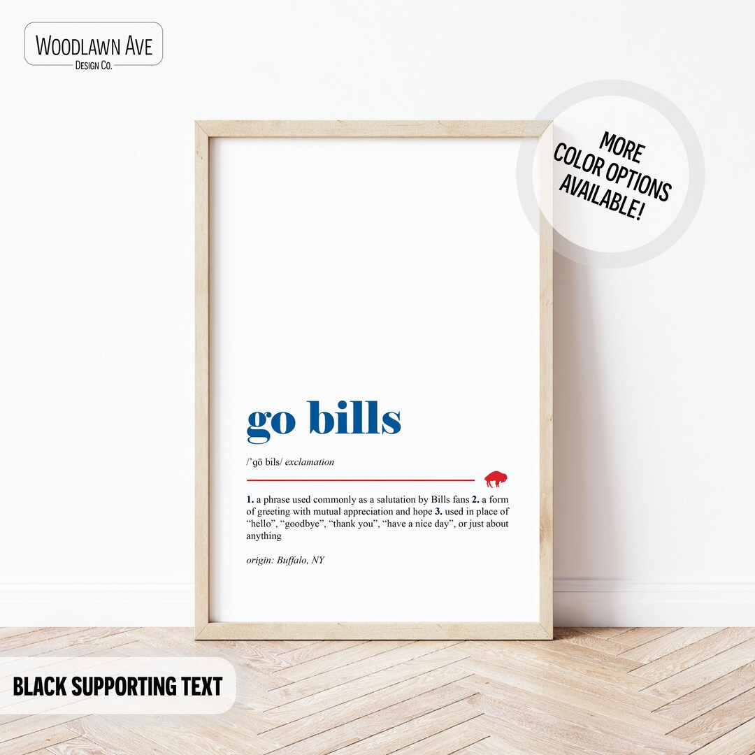 Go Bills Definition, Buffalo Bills Wall Art, Buffalo NY Decor, Go Bills ...