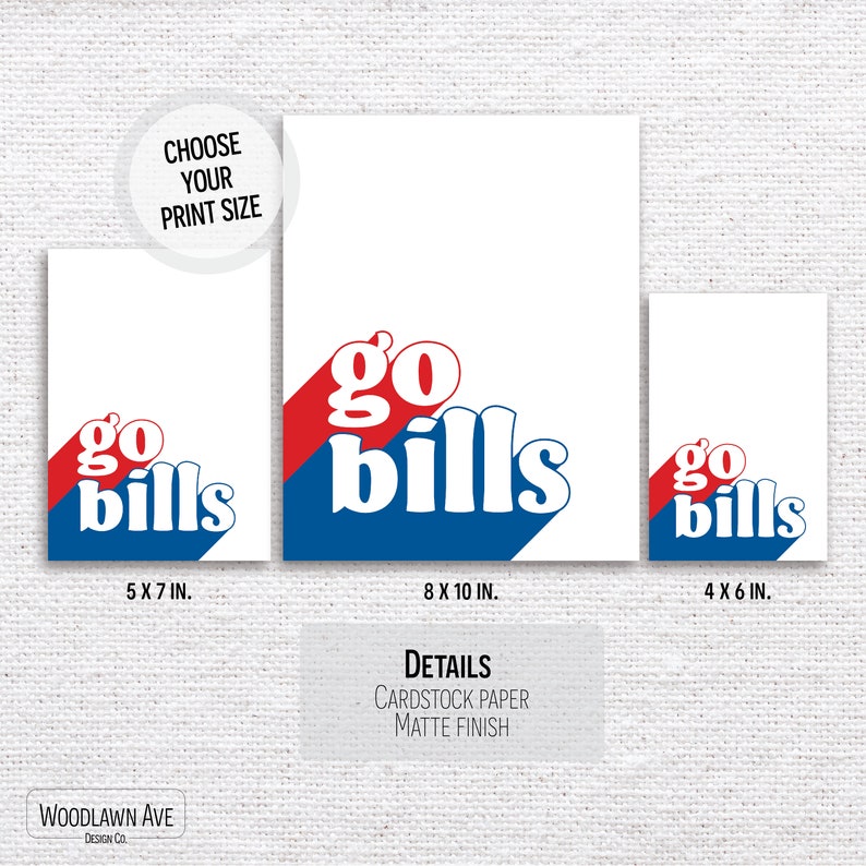 Go Bills Shadow Poster, Buffalo Bills Wall Art, Buffalo Bills Poster ...