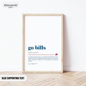 Go Bills Definition, Buffalo Bills Wall Art, Buffalo NY Decor, Go Bills ...