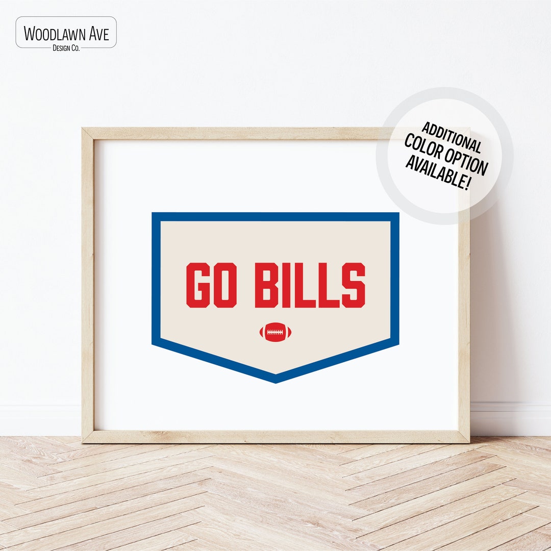 Go Bills Pennant Flag Poster, Buffalo Bills Wall Art, Pennant Flag, Go ...