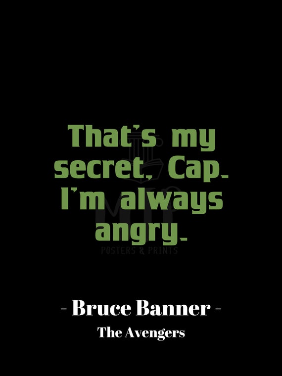 Bruce Banner hulk Movie Quote Poster - Etsy