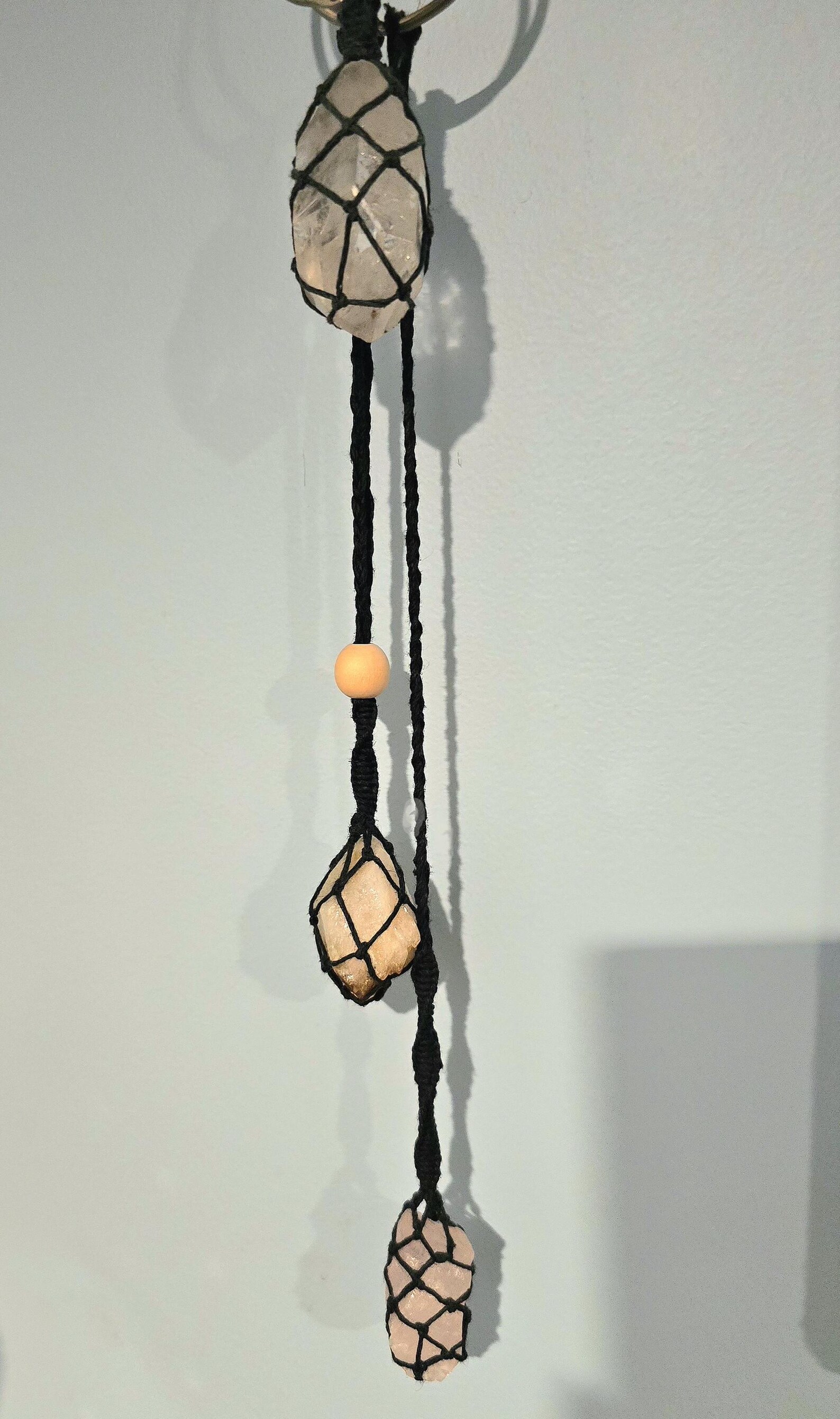Custom Crystal Macrame Pendant Necklace – Handmade Stone Holder Charm ...