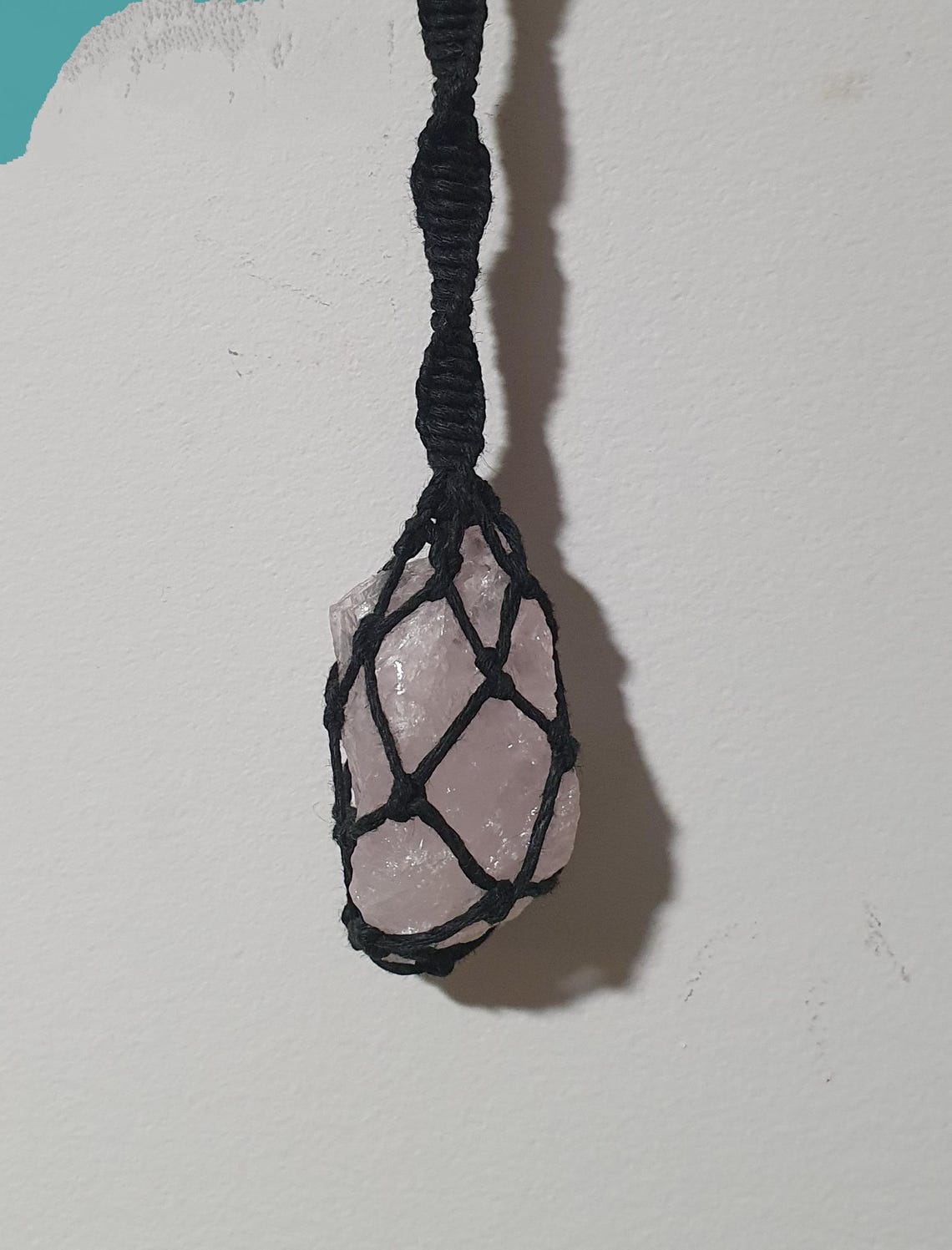 Custom Crystal Macrame Pendant Necklace – Handmade Stone Holder Charm ...