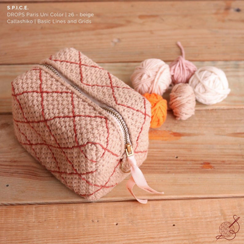 Zippered Box Pouch Crochet Pattern | Structured Cosmetic Bag | Callaly ...