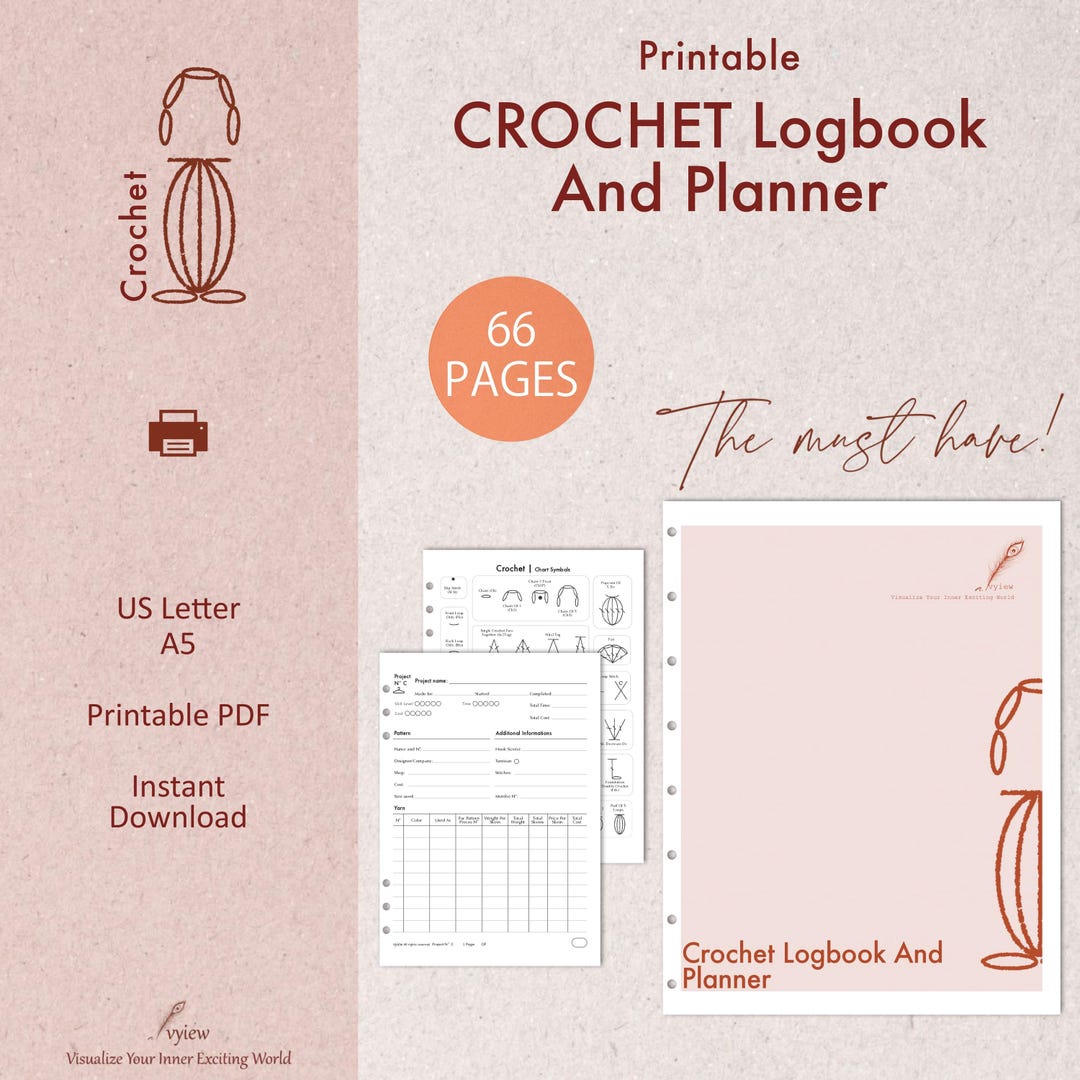 The Printable Crochet Logbook and Planner Printable PDF Crochet Logbook ...
