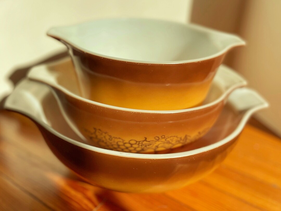 Vintage 1970s Old Orchard Pyrex Set - Etsy