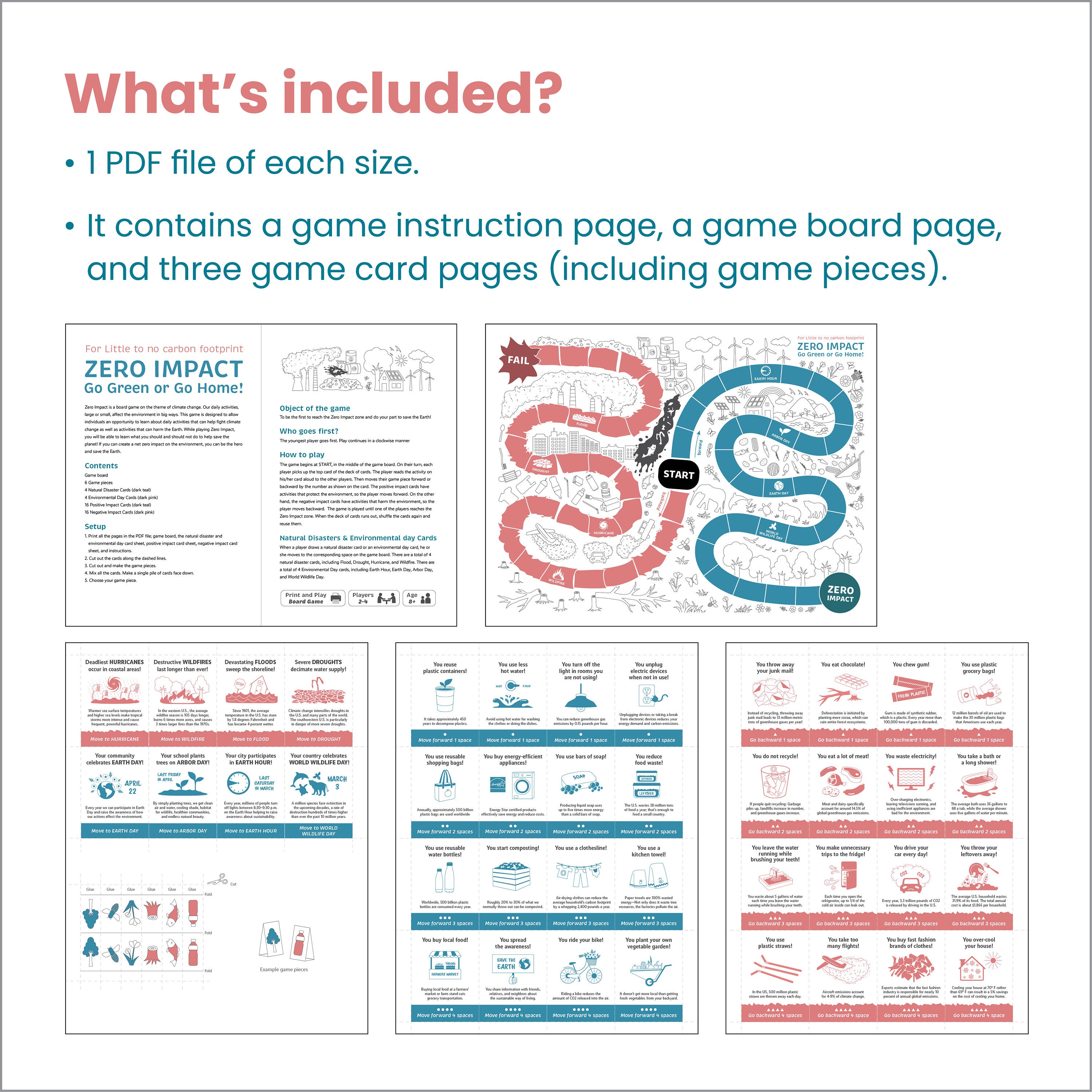 Printable Eco Friendly Board Game for Earth Day Fun Earth Day Family ...