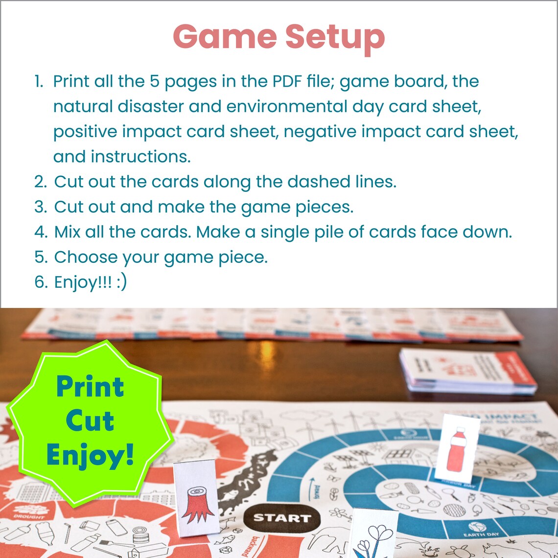 Printable Eco Friendly Board Game for Earth Day Fun Earth Day Family ...