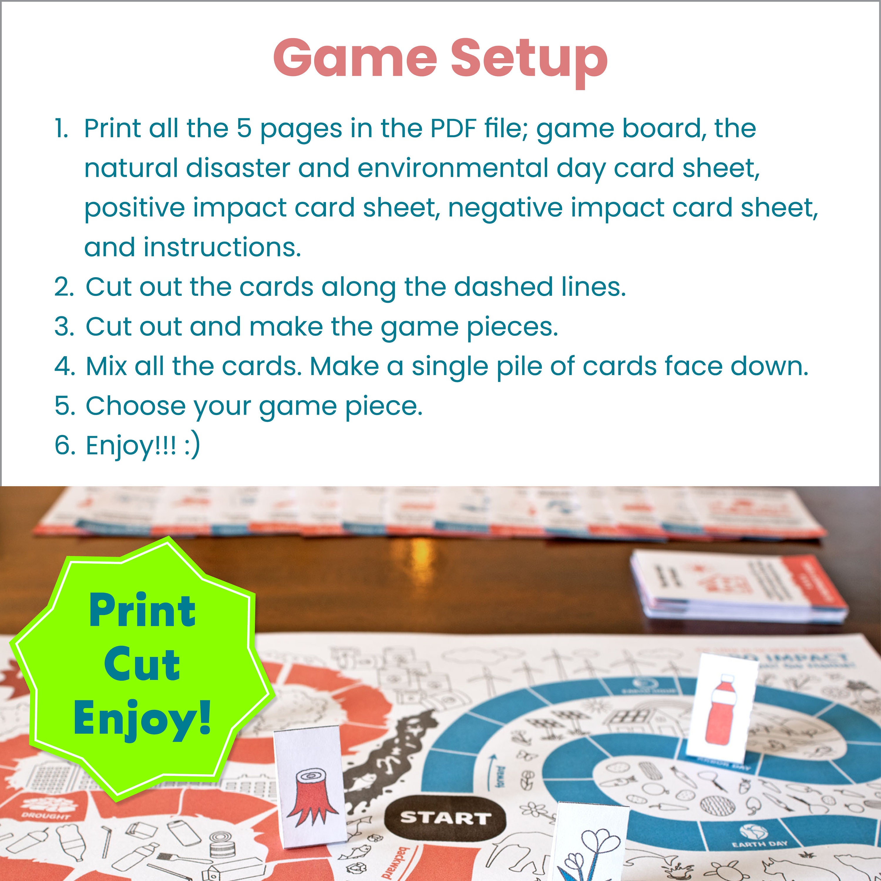 Printable Eco Friendly Board Game for Earth Day Fun Earth Day Family ...