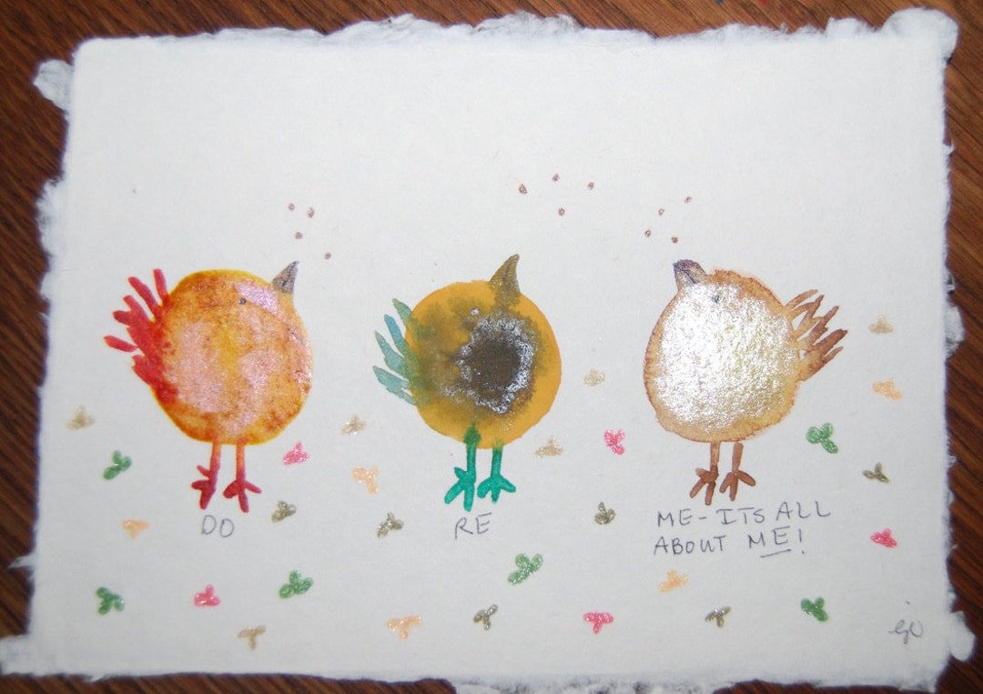 Do. Re. Me - It's All About ME!. Cute Watercolor Notecard/hand Painted ...