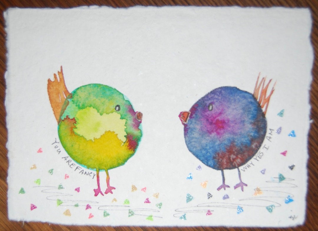 You Are Fancy, Why Yes I Am. Cute Watercolor Notecard/hand Painted ...