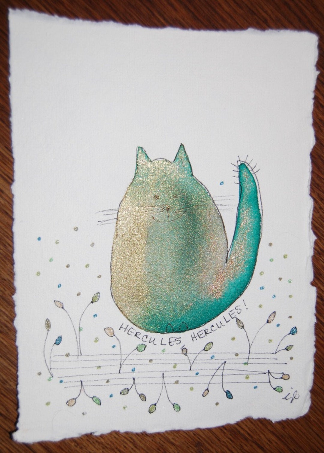 Hercules, Hercules! Cute Watercolor Notecard/hand Painted/silly ...
