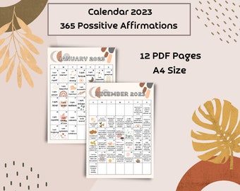 Affirmation 2023 Calendar - Etsy