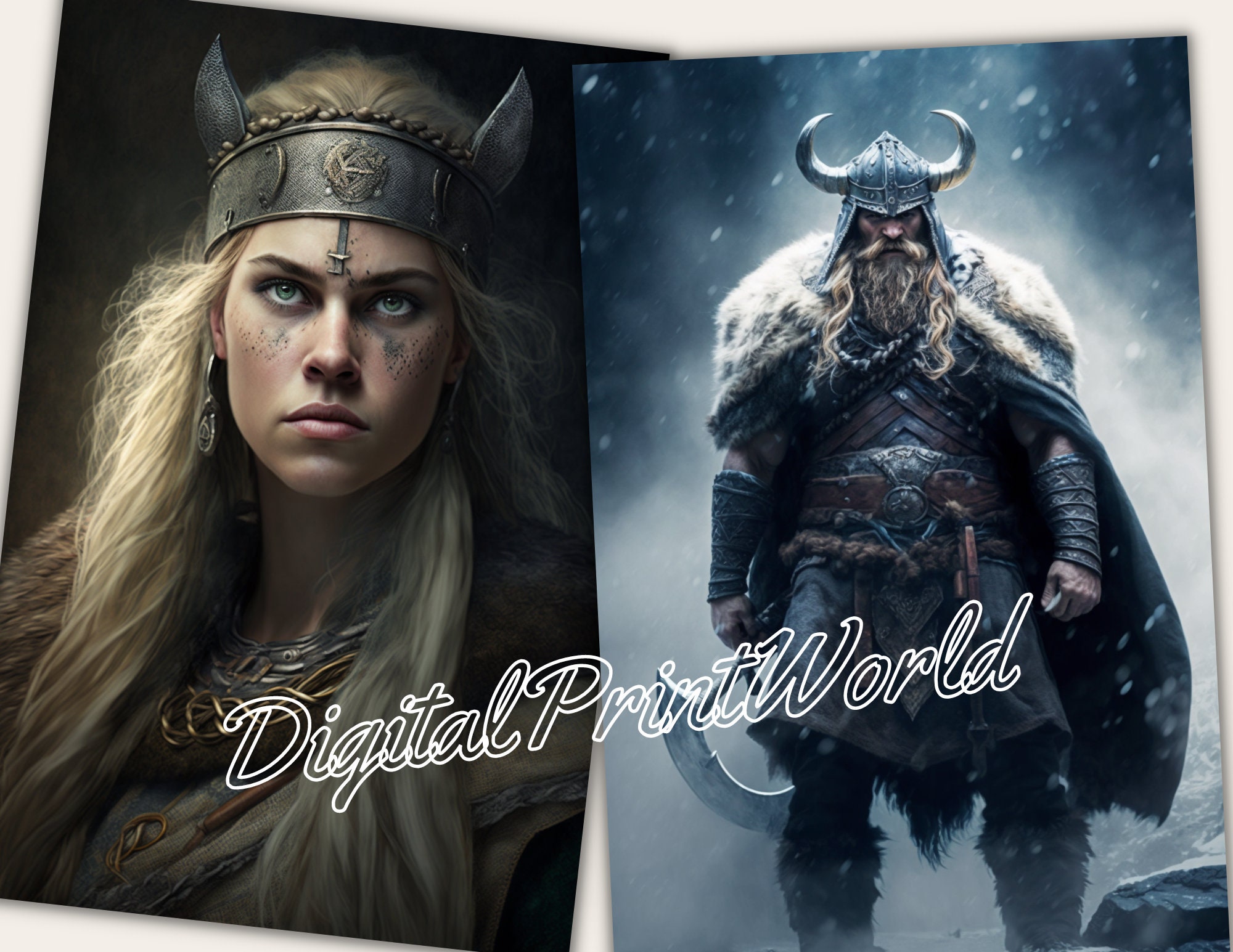 Vikings Set 1 Journal Cards Atc,digital Paper,junk Journal,printable ...