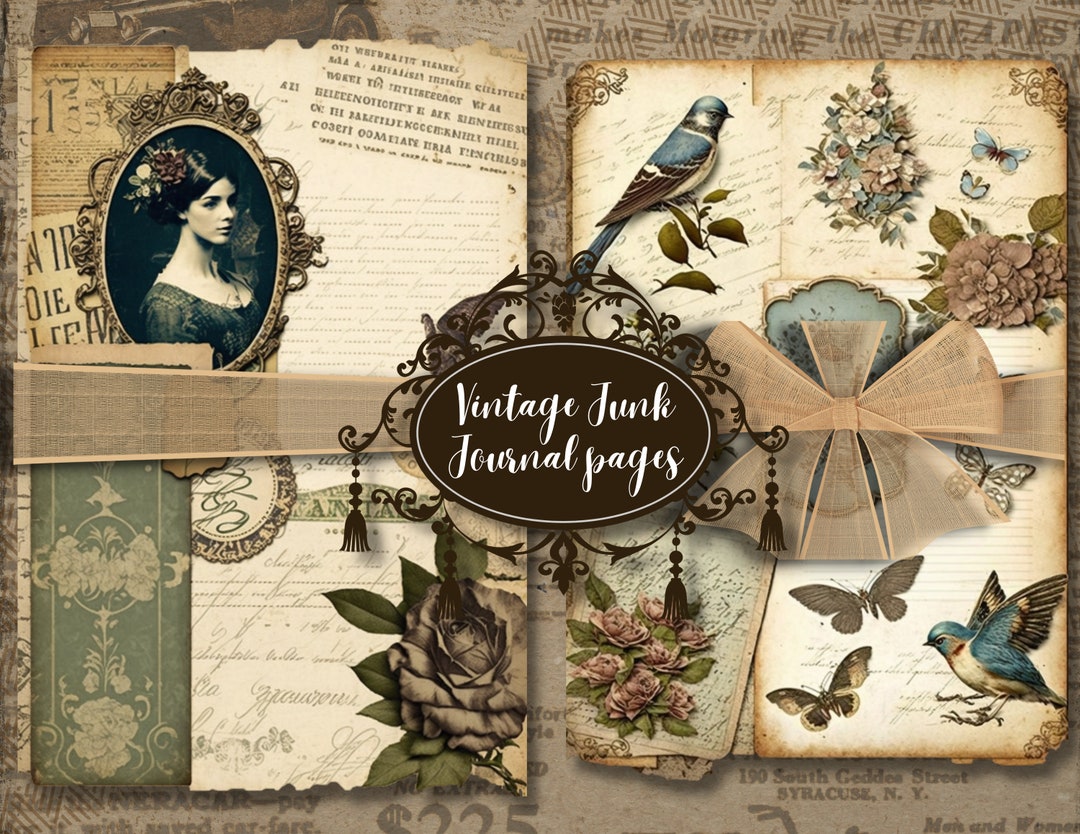 Vintage Ephemera Bundle Pack, Junk Journal Pages Scrapbook, Vintage ...