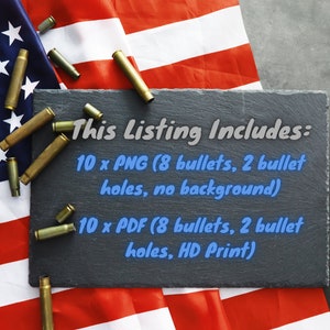 Gold Bullets Holes Png Pdf Sublimation Bundle, Army, Weapon, Bullet ...
