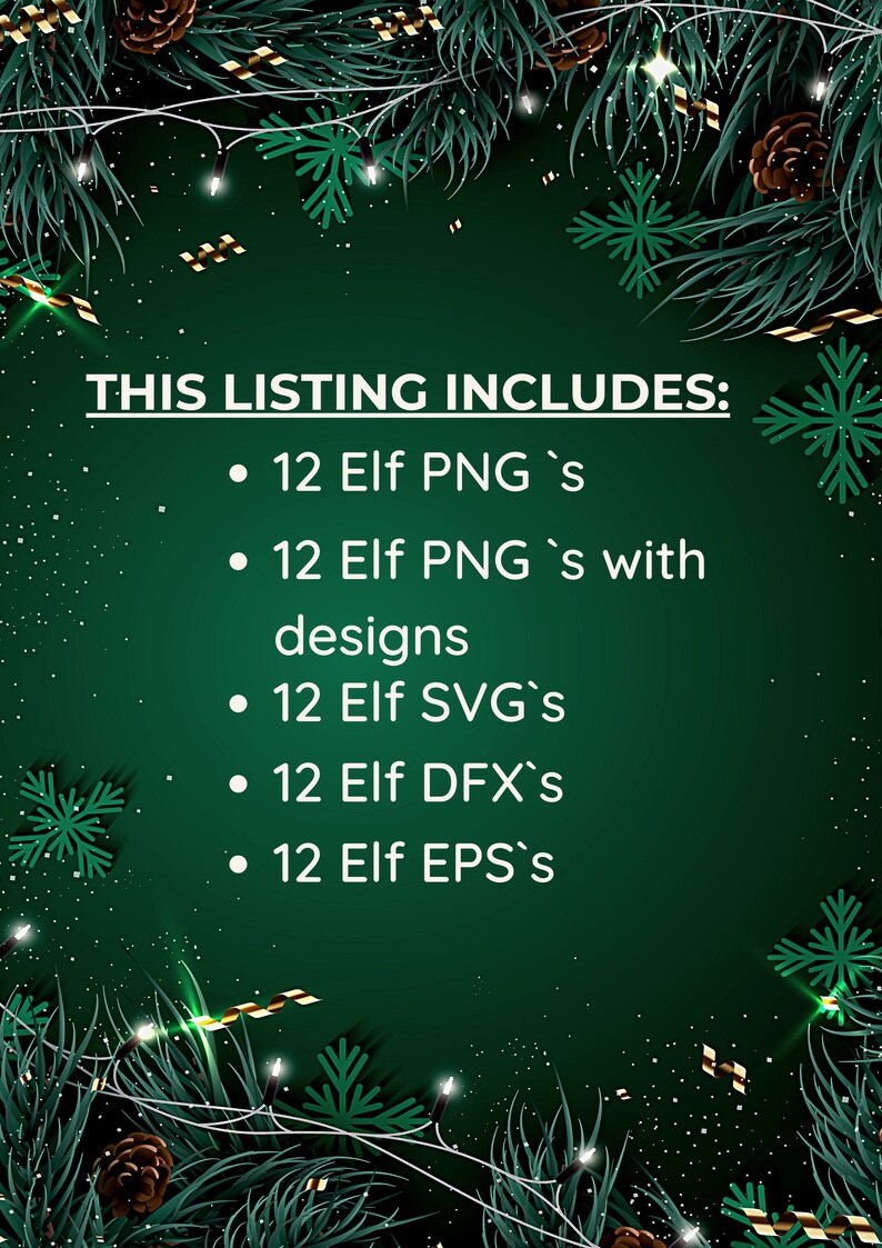 Christmas Elf Designs Sublimation Svg Png Dxf Eps Bundle, Elf Ornament ...